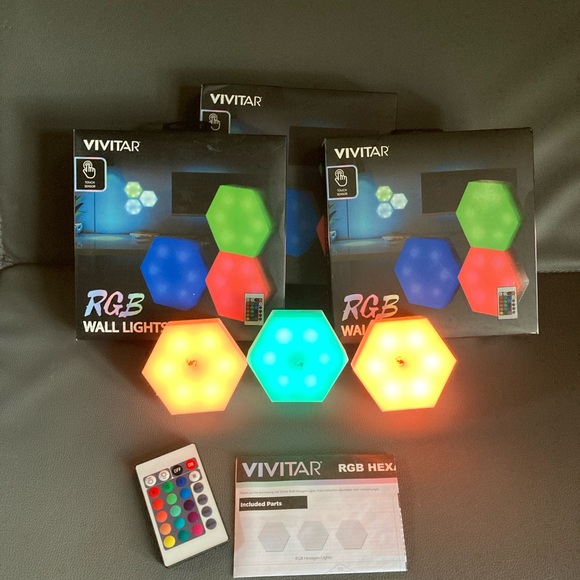 Vivitar | Other | Vivitar Rgb Hex Wall Lights 3 Sets Of 3 ...